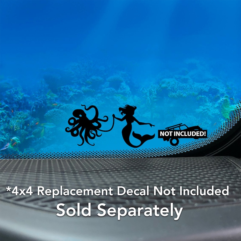 Mermaid’s Octopus Vinyl Decal for 4x4 & Car Windshields. - Etsy