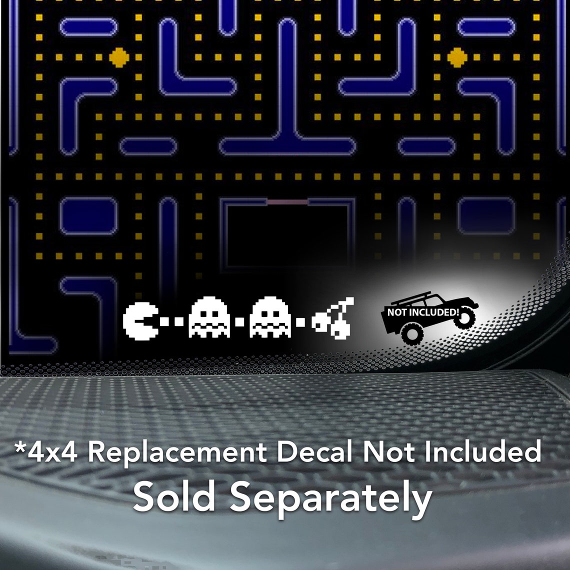 Pac Man Vinyl Decal for 4x4 & Car Windshields. | Etsy