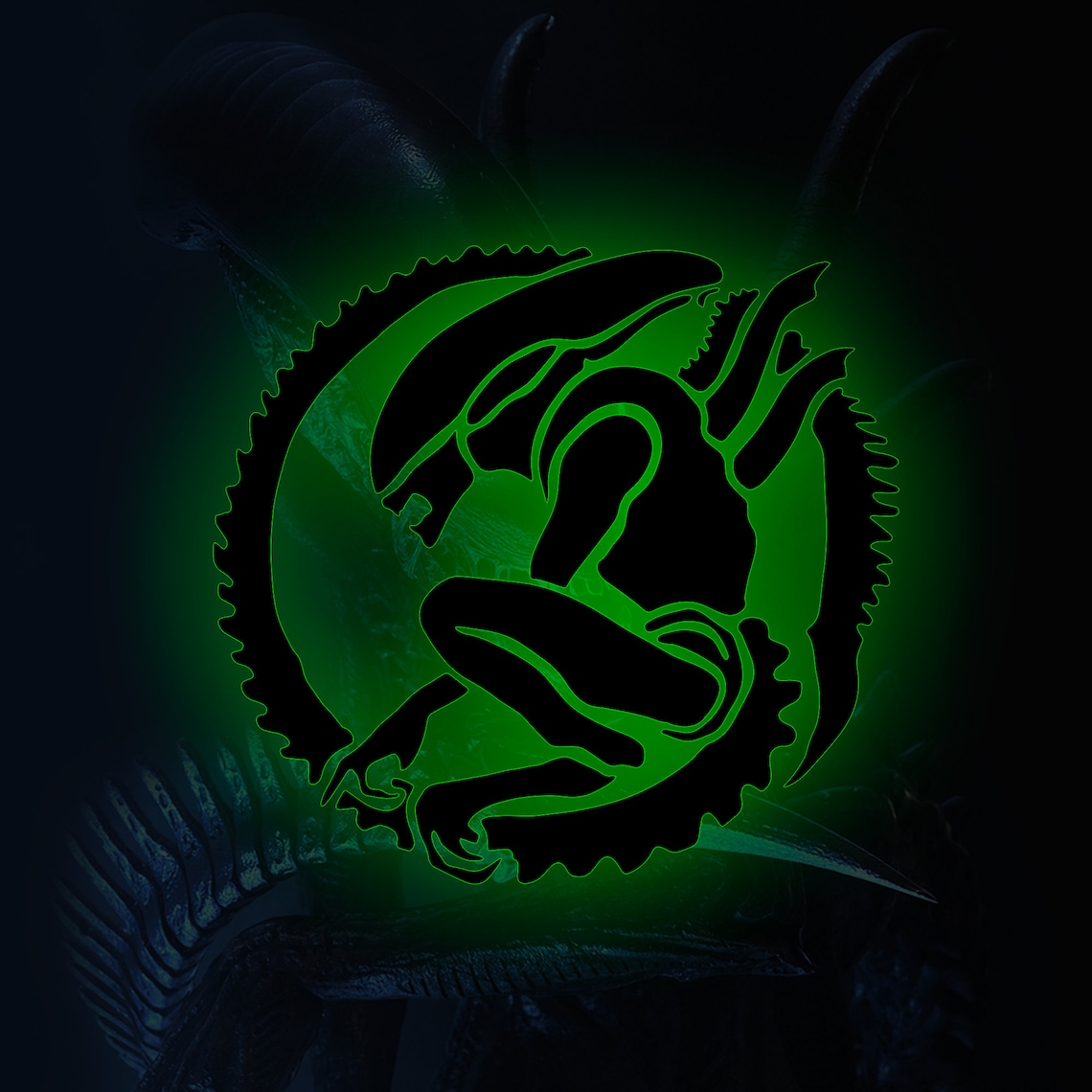 Alien Xenomorph Circle Crest Vinyl Decal - Etsy
