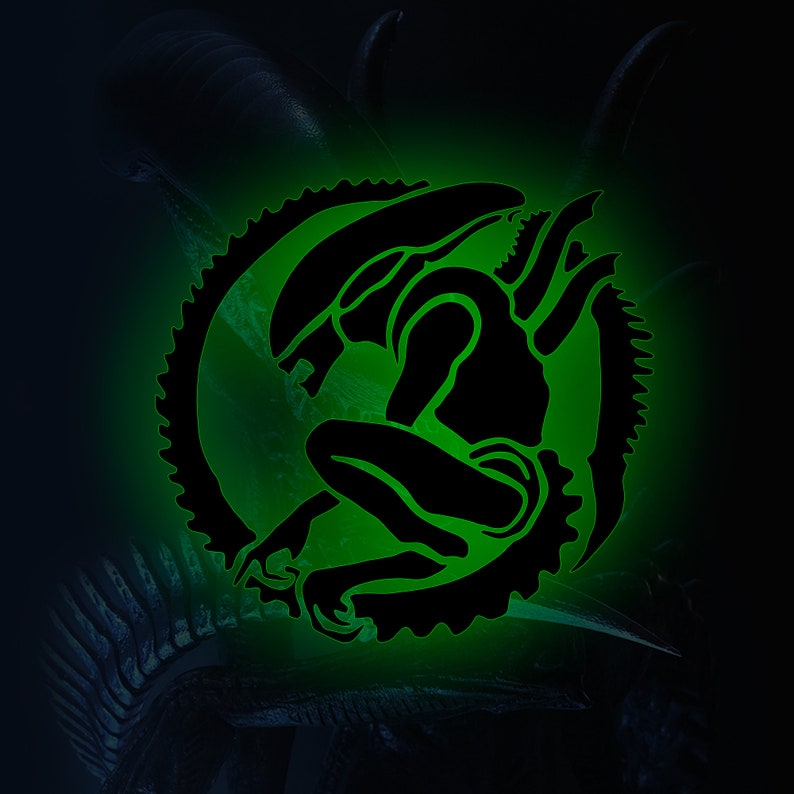 Alien Xenomorph Circle Crest Vinyl Decal - Etsy