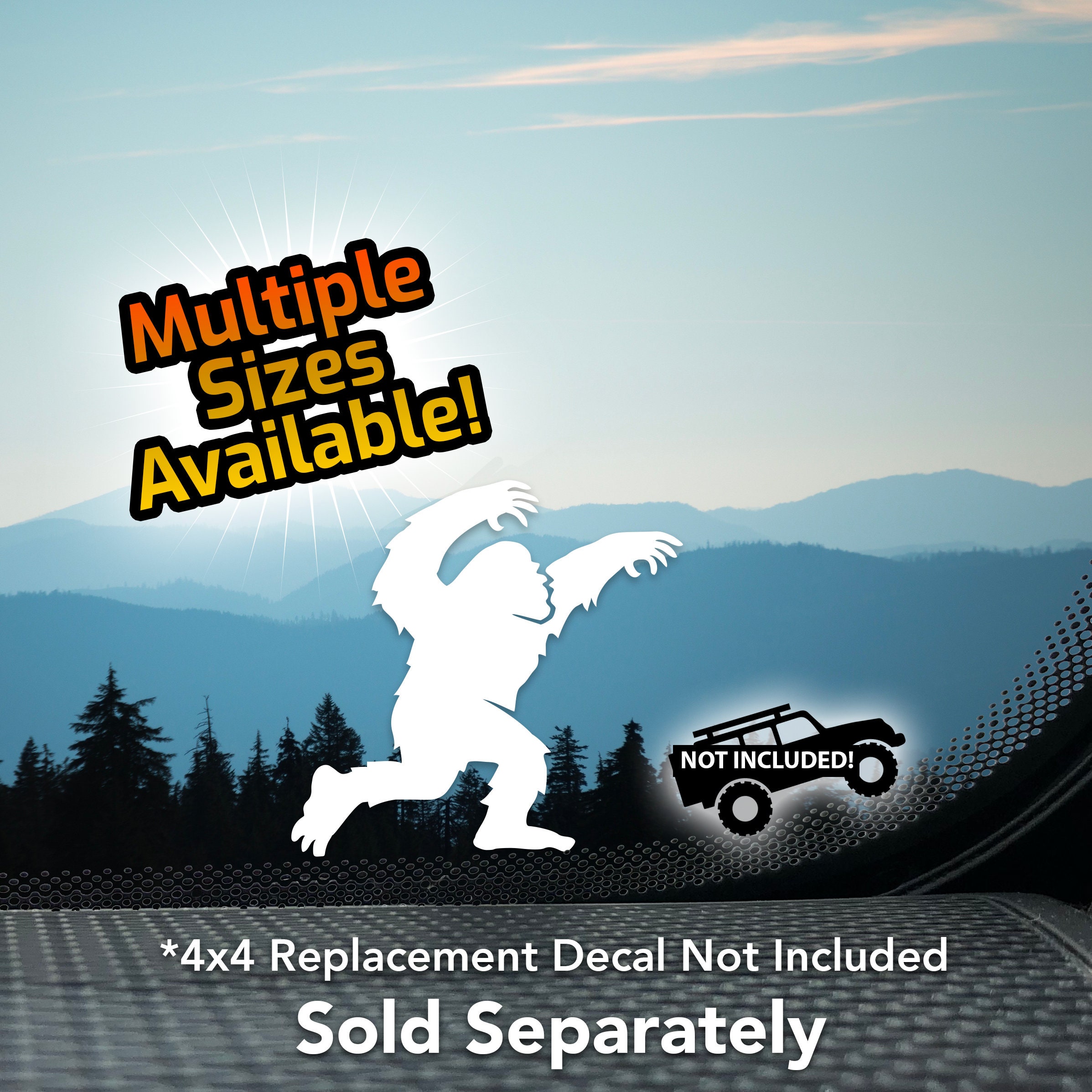 Bigfoot Chase Fun Vinyl Decal for Car Windshields - Etsy