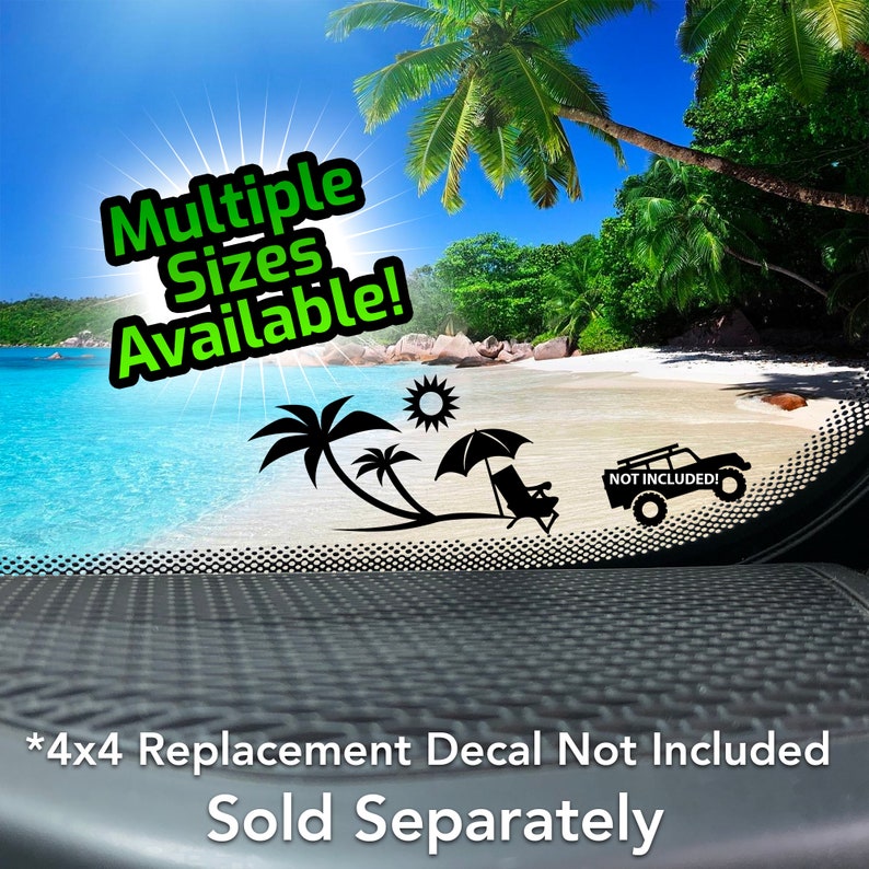 Beach Paradise 4x4 & Car Windshield Vinyl Decal Sticker - Etsy