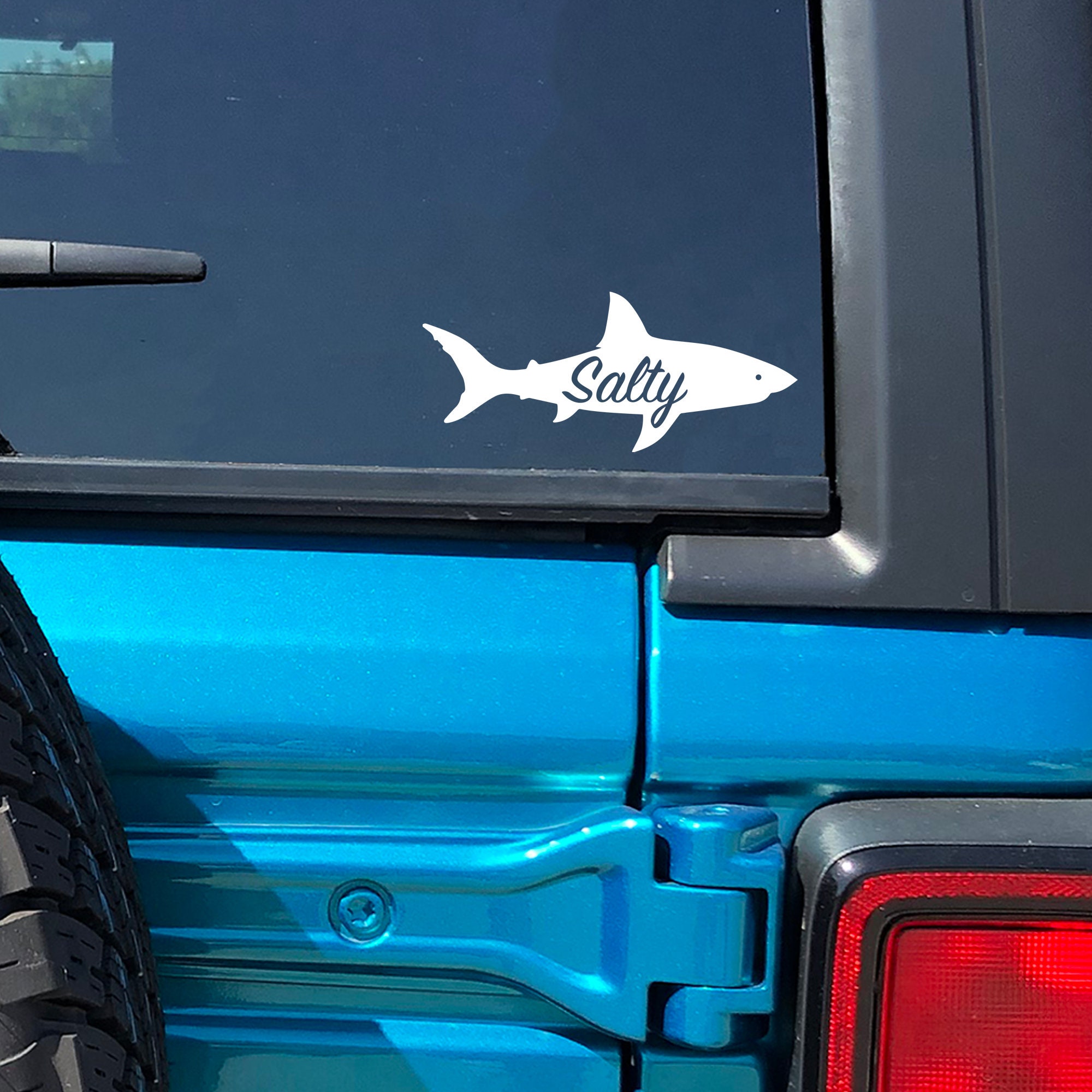 Salty Shark Fun Beach Life Vinyl Decal Sticker Off-road Vehicle and 4x4 ...