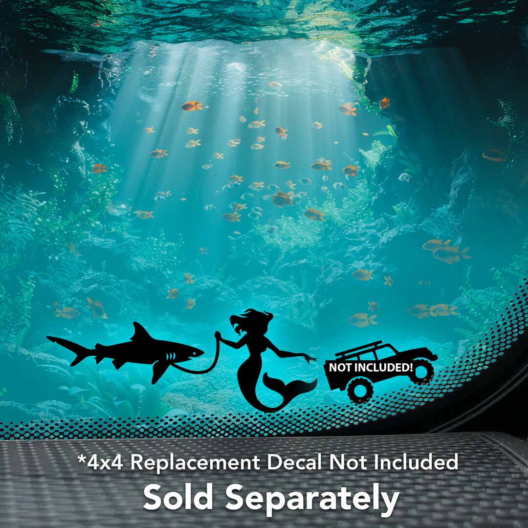 Mermaid’s Shark Vinyl Decal for 4x4 & Car Windshields. - Etsy