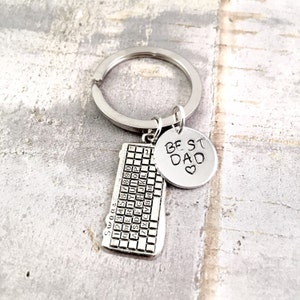 Best Dad Keychain, Father's Day Keychain, Computer Science, Keyboard Charm, Geeky Keychain, for ...