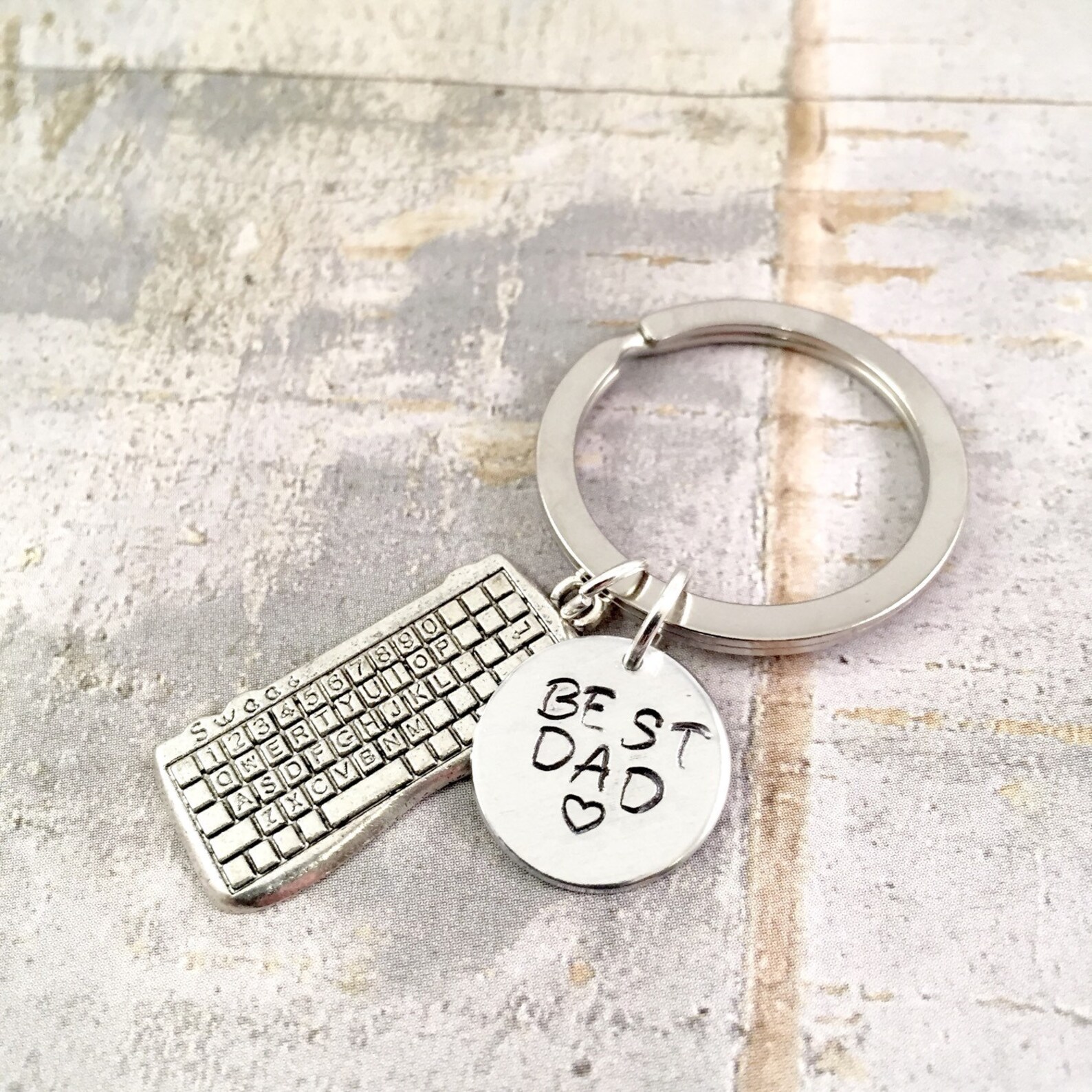 Best Dad Keychain Father's Day Keychain Computer | Etsy