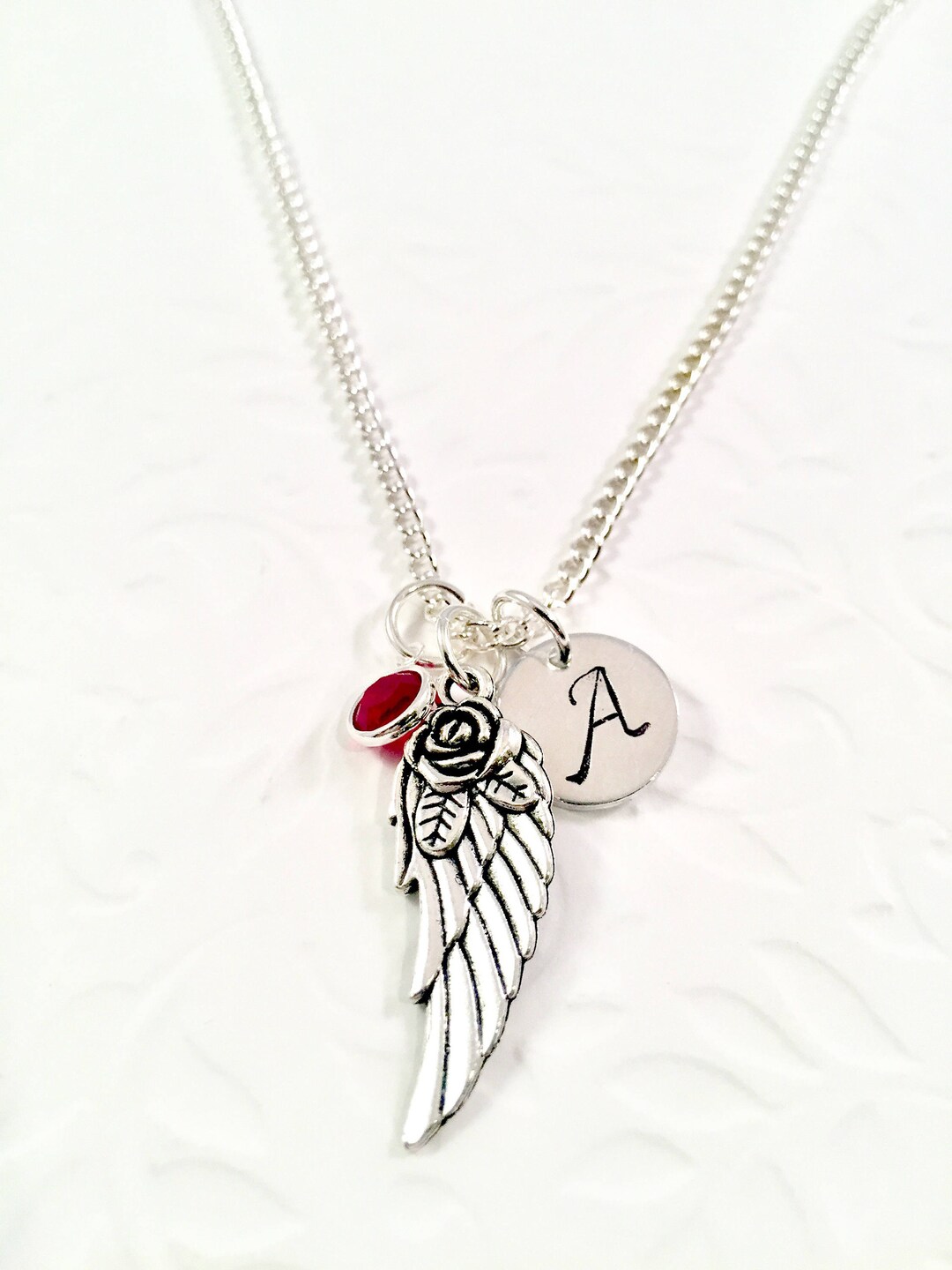 Angel Wing Necklace, Personalized Angel Wing Necklace, Memorial ...