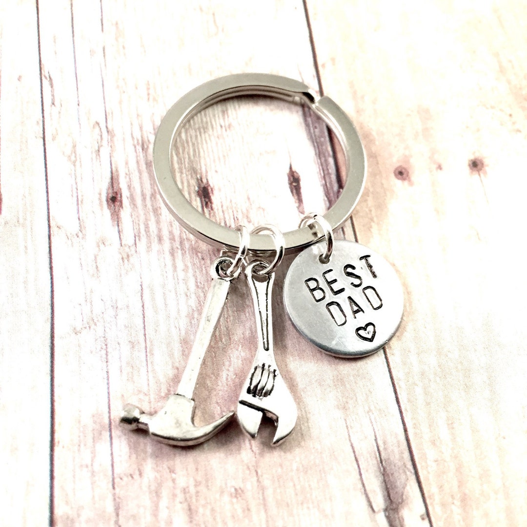 Best Dad Keychain, Father Keychain, Hammer and Wrench Keychain, Tools ...