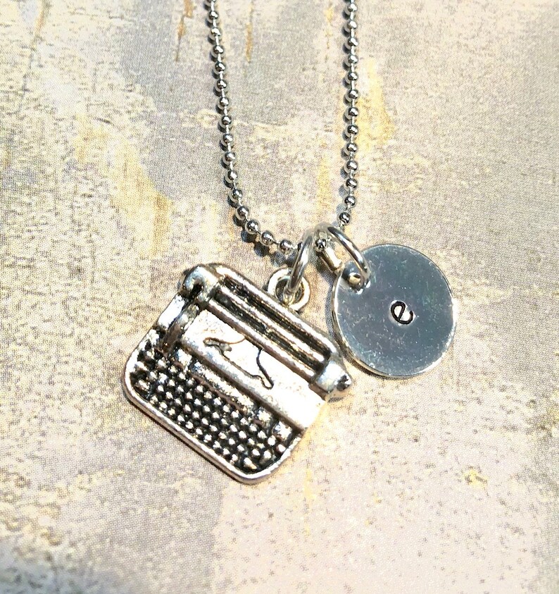 Typewriter Charm Necklace Journalist Author Writer - Etsy