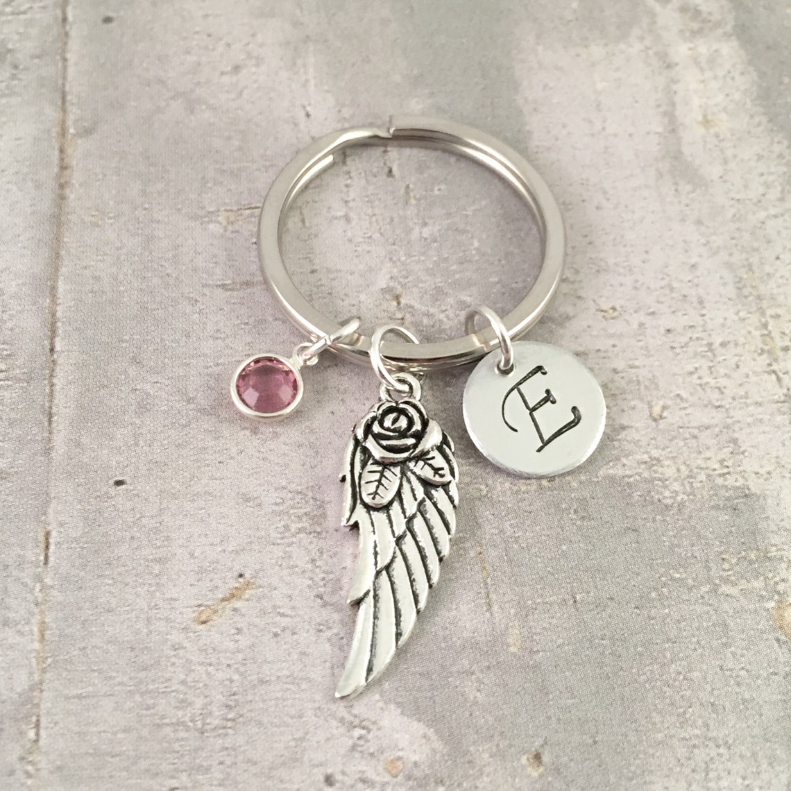 Personalized Angel Wing Keychain Memorial Keychain Guardian | Etsy