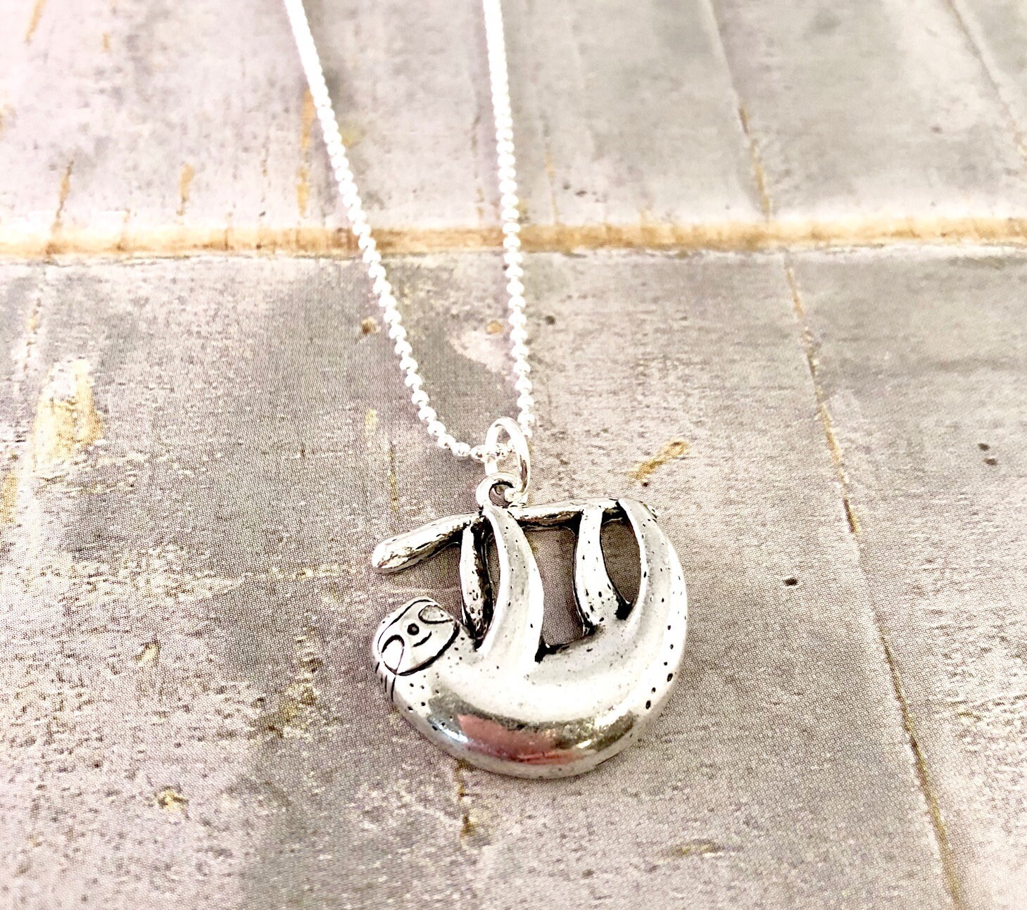 Sloth Charm Necklace Cute Mammal South American Mammal - Etsy
