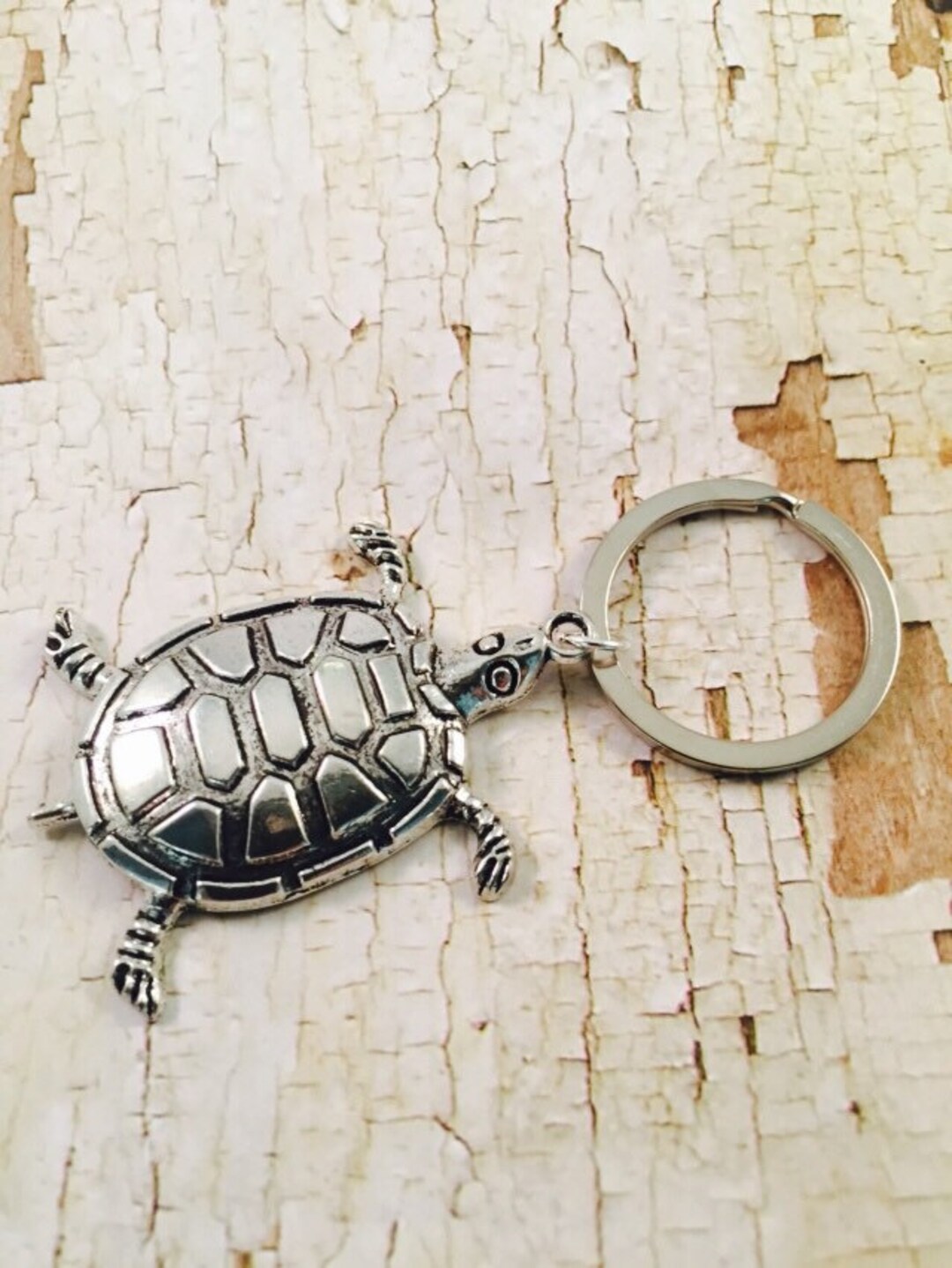 Large Turtle Keychain, Extra Large Turtle Silver Charm, Save the ...