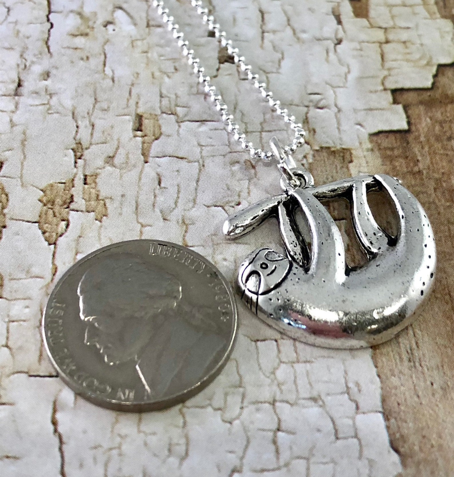 Sloth Charm Necklace Cute Mammal South American Mammal - Etsy