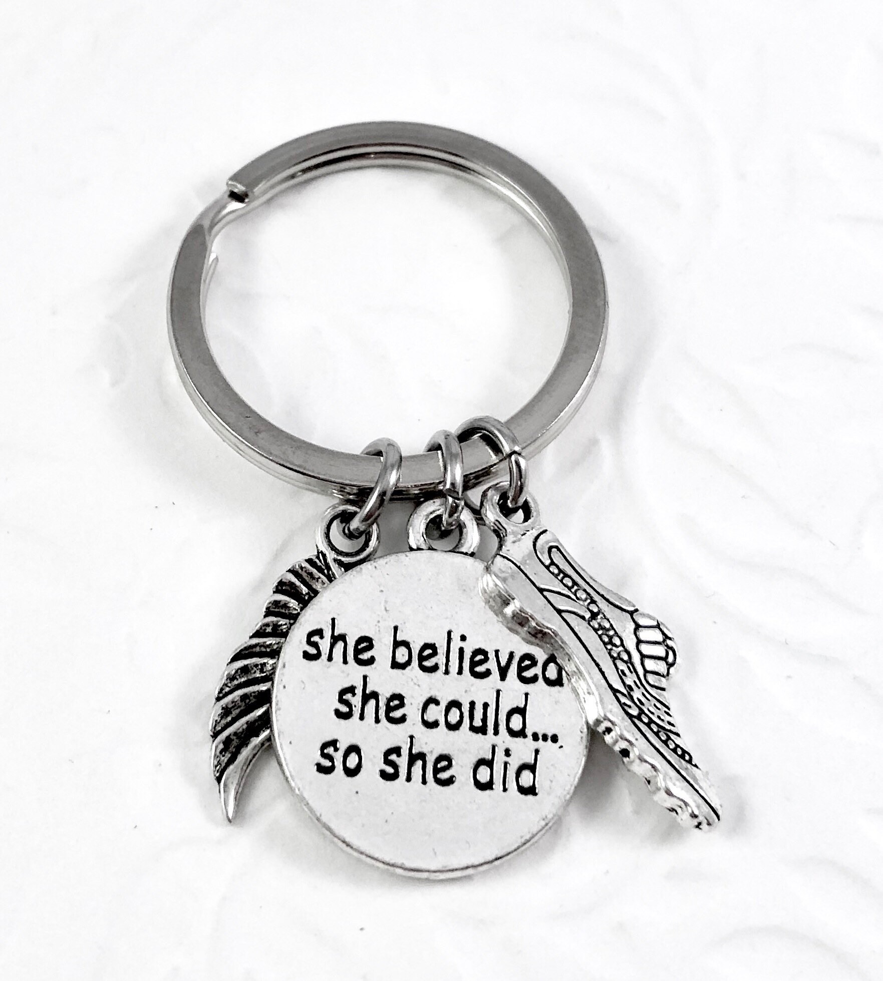 Running shoe keychain running keychain marathon keychain 5K | Etsy