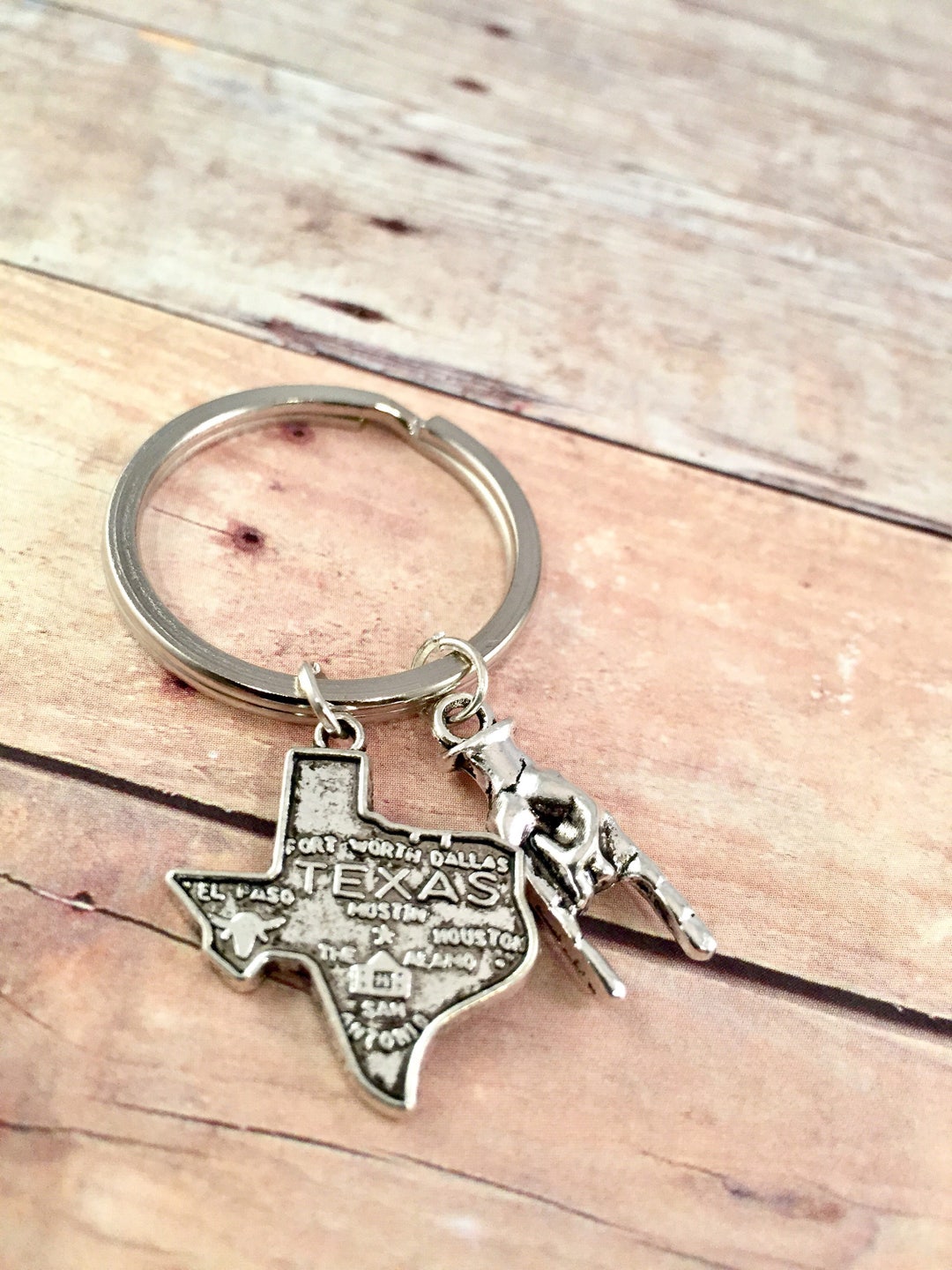 Texas Longhorn Keychain, Texas State Charm, UT Texas Longhorn Charm ...