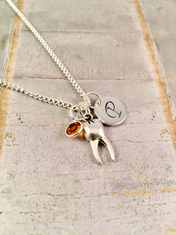 Tooth Necklace Charm Necklace Dental Hygienist Gift Dentist - Etsy