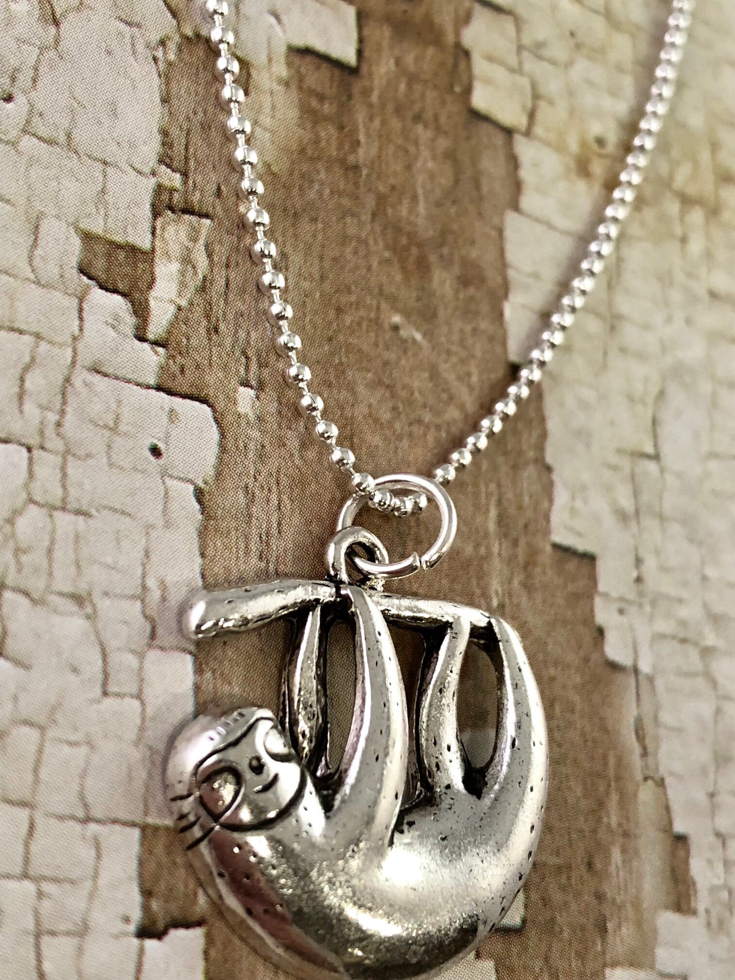 Sloth Charm Necklace Cute Mammal South American Mammal - Etsy