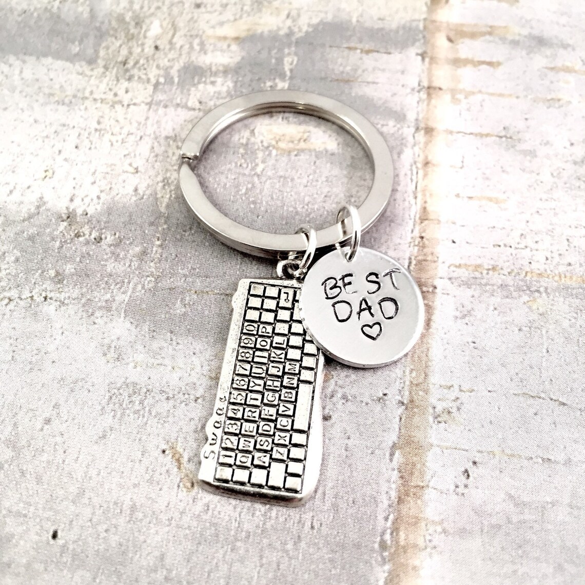 Best Dad Keychain Father's Day Keychain Computer | Etsy