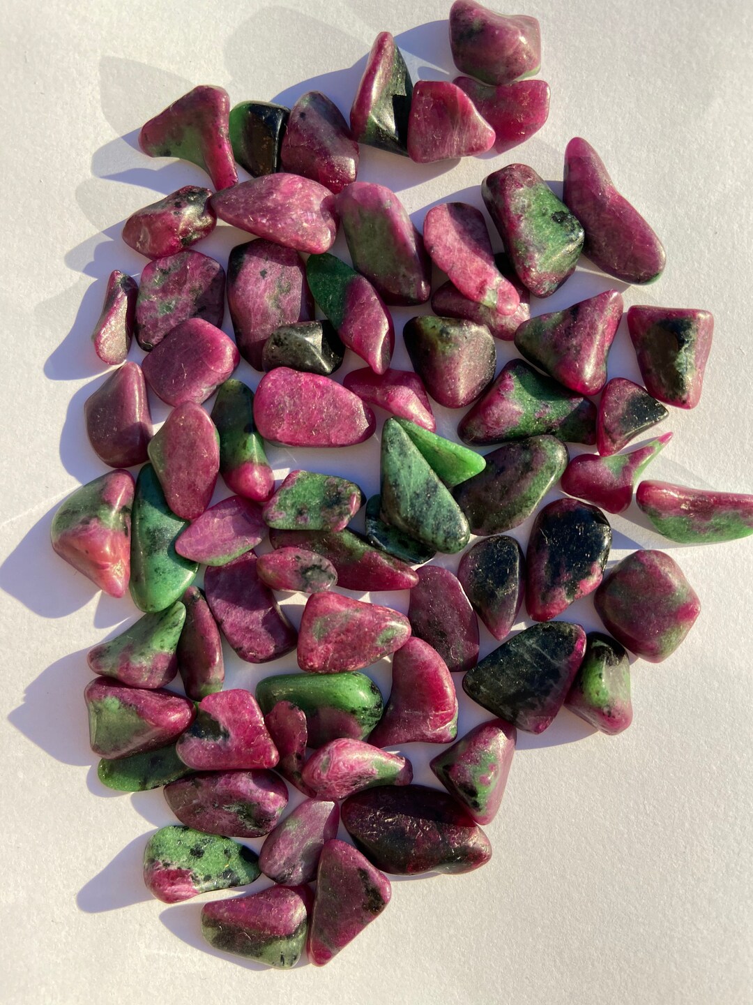 Lot RUBY - ZOISITE Tumbled Stones (100grams) Ruby Zoisite Tumbled ...