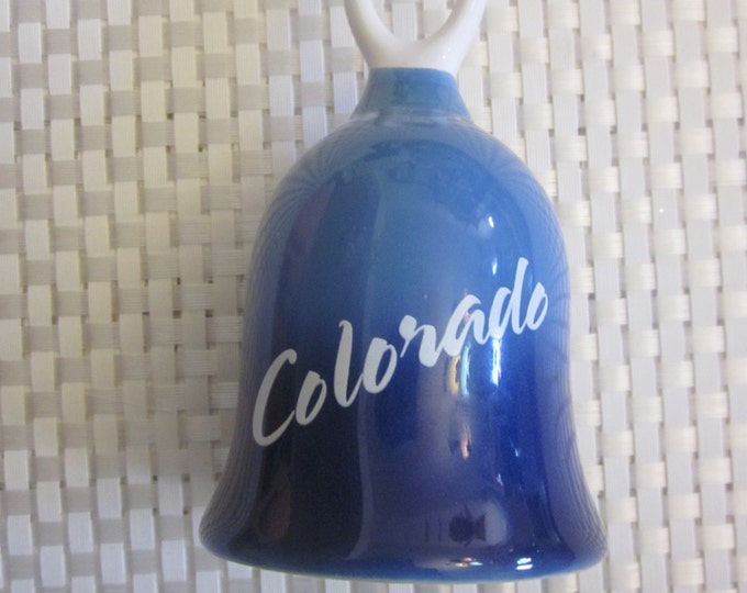 COLORADO BELL SOUVENIR Blue Cobalt Working Glass Bell - Etsy