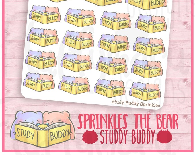 Study Buddy Sprinkles Planner Stickers, Cute Stickers for Erin Condren ...