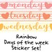 Rainbow Days of the Week Sticker Set || Planner Stickers, Cute Stickers ...