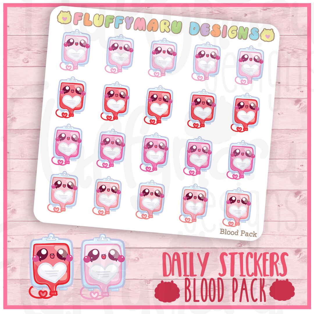 Blood Pack || Planner Stickers, Cute Stickers for Erin Condren (ECLP ...