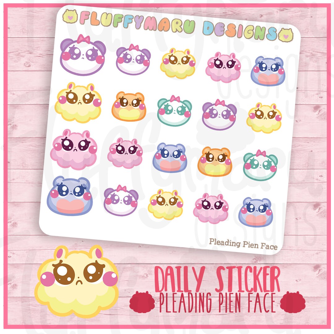 Pleading Pien Face || Planner Stickers, Cute Stickers for Erin Condren ...