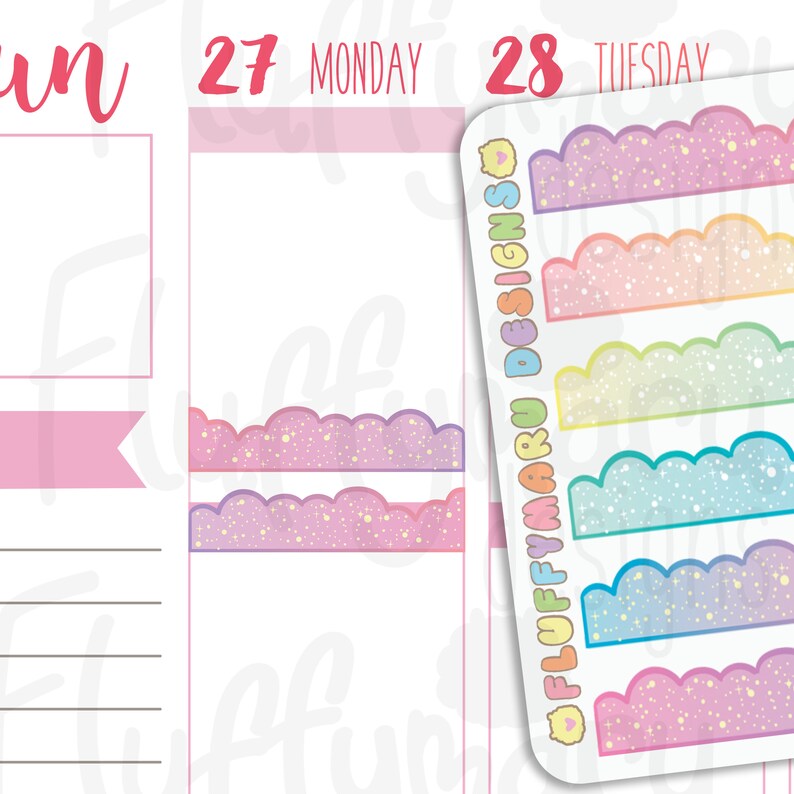 Biggie Galaxy Glitter Cloud Divider Deco Set Planner | Etsy