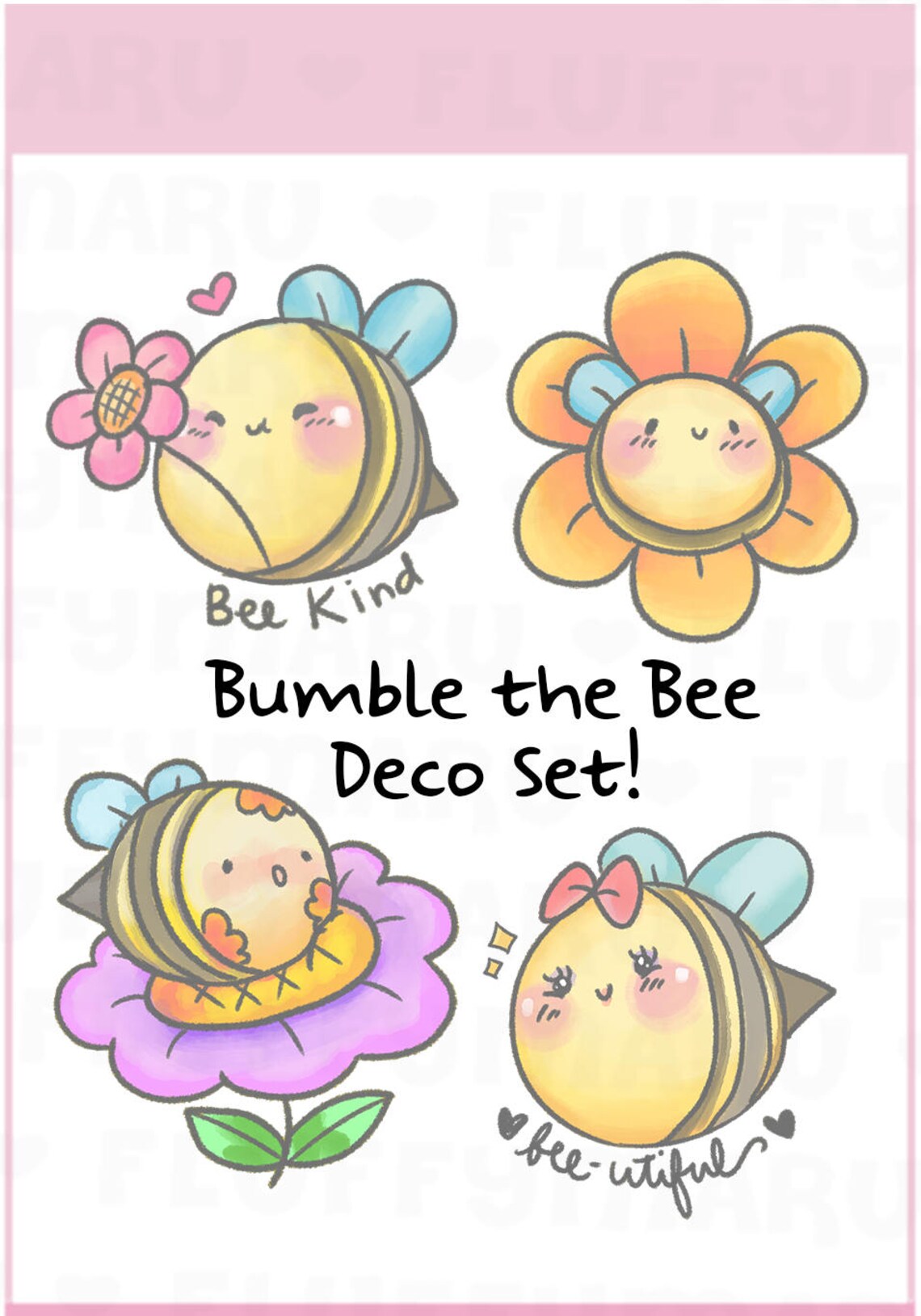 Bumble Bee Deco Sticker Set Planner Stickers Cute Stickers - Etsy