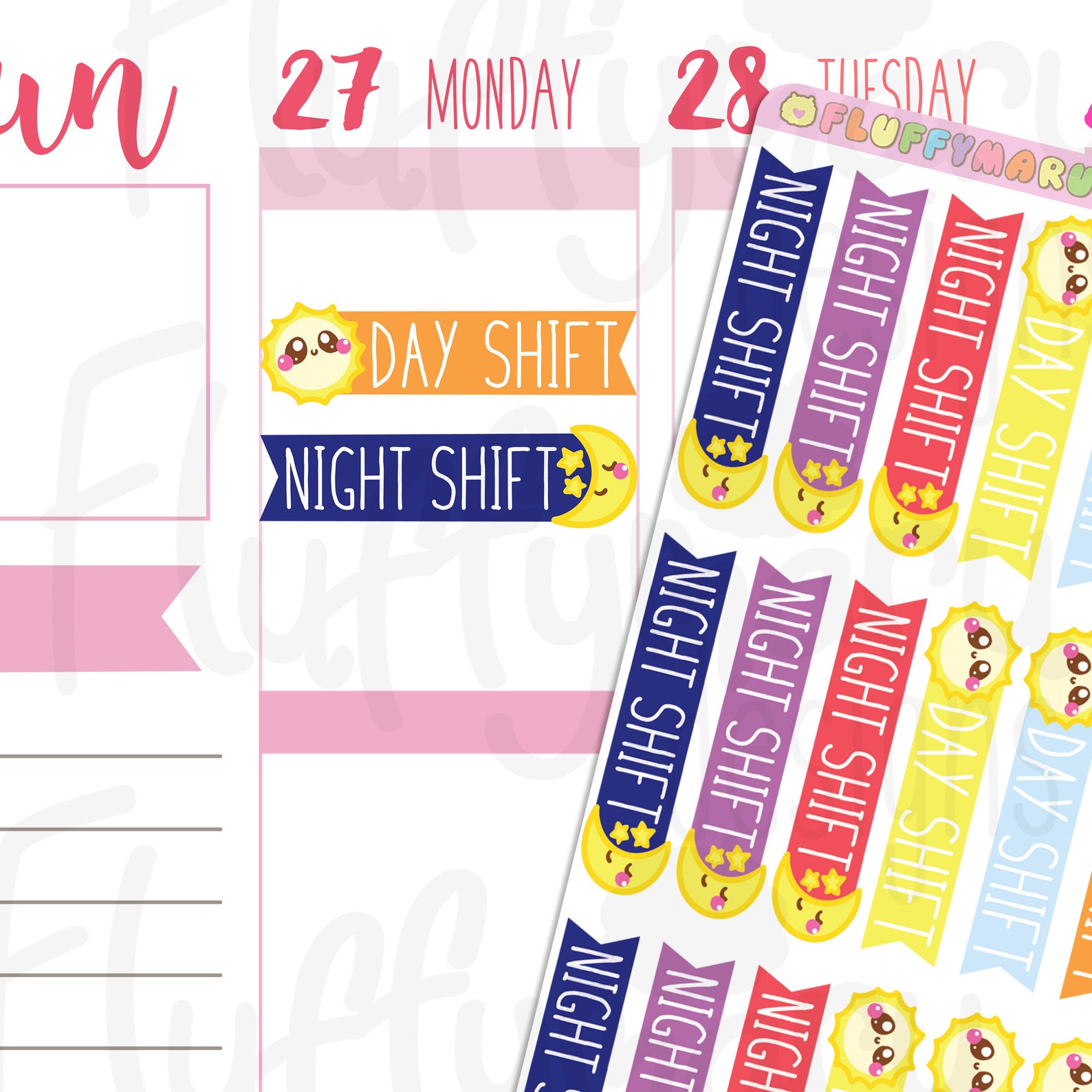Work Shift Planner Stickers Cute Stickers for Erin Condren - Etsy