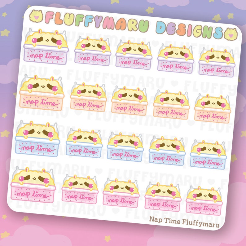 Nap Time Fluffymaru Planner Stickers Cute Stickers for - Etsy