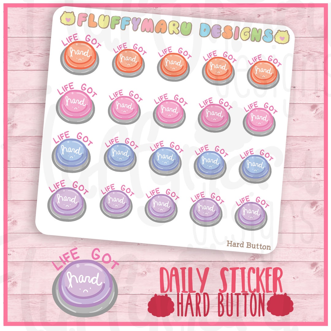 Hard Button || Planner Stickers, Cute Stickers for Erin Condren (ECLP ...