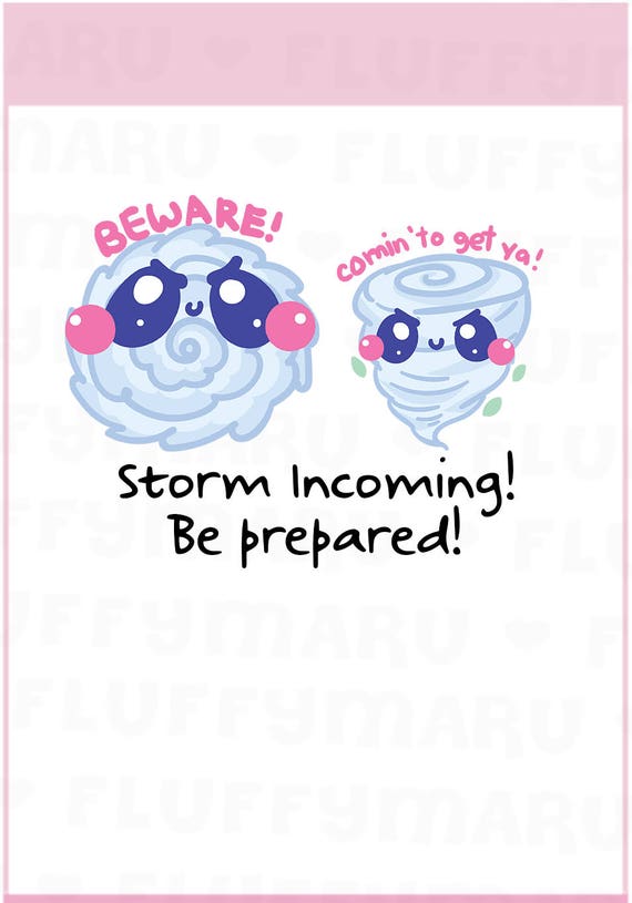 Storm and Tornado Warning Planner Stickers Cute Stickers | Etsy