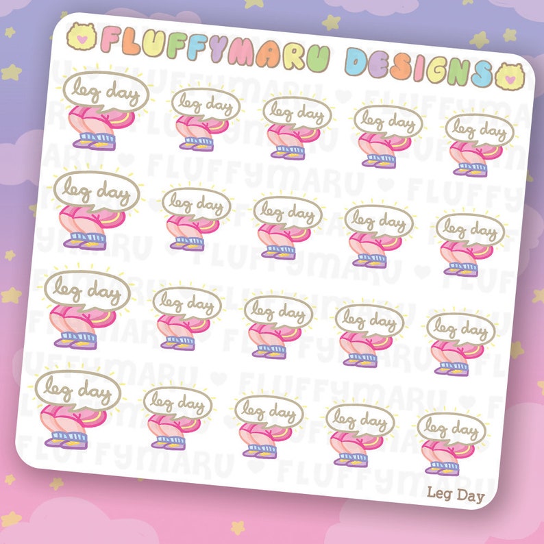Leg Day Planner Stickers Cute Stickers for Erin Condren | Etsy