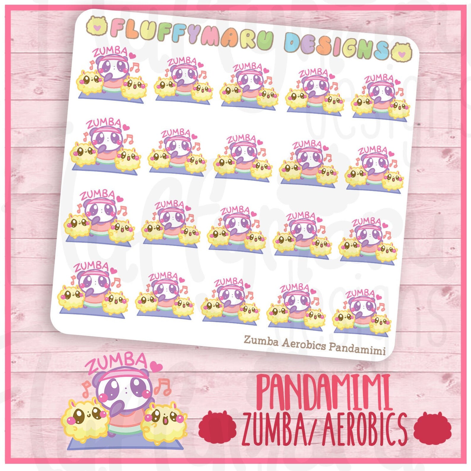 Zumba/Aerobics Pandamimi Planner Stickers Cute Stickers for | Etsy
