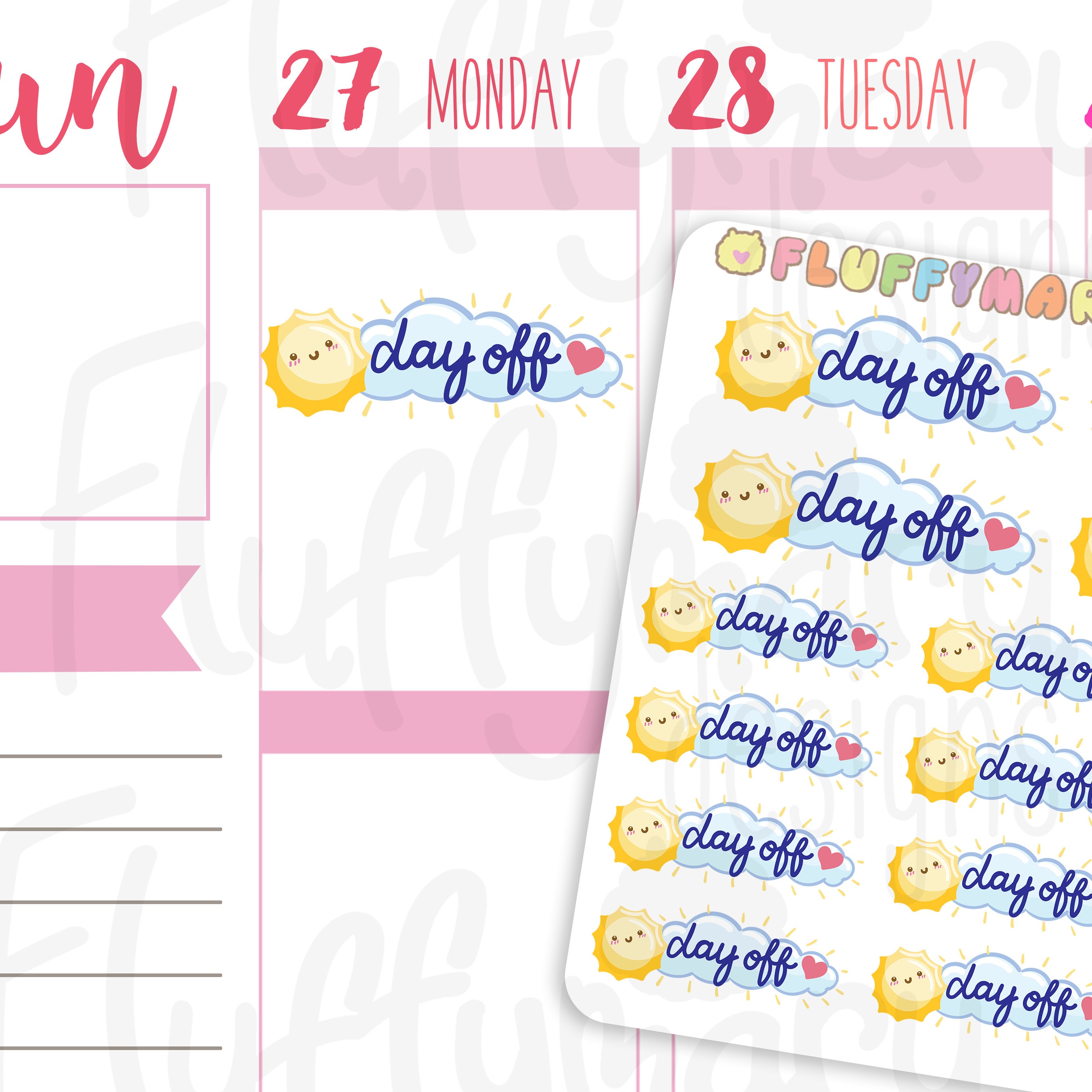 Day off Planner Stickers Cute Stickers for Erin Condren | Etsy