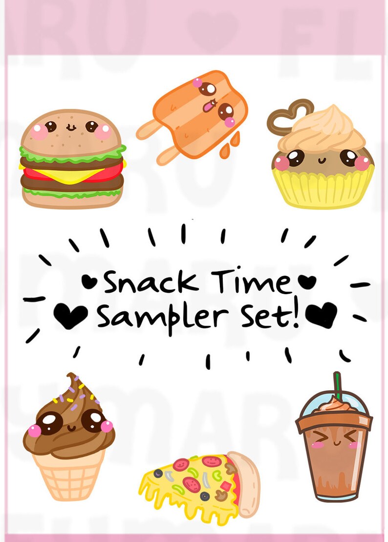 Snack Time Sticker Samplers Planner Stickers Cute Stickers - Etsy