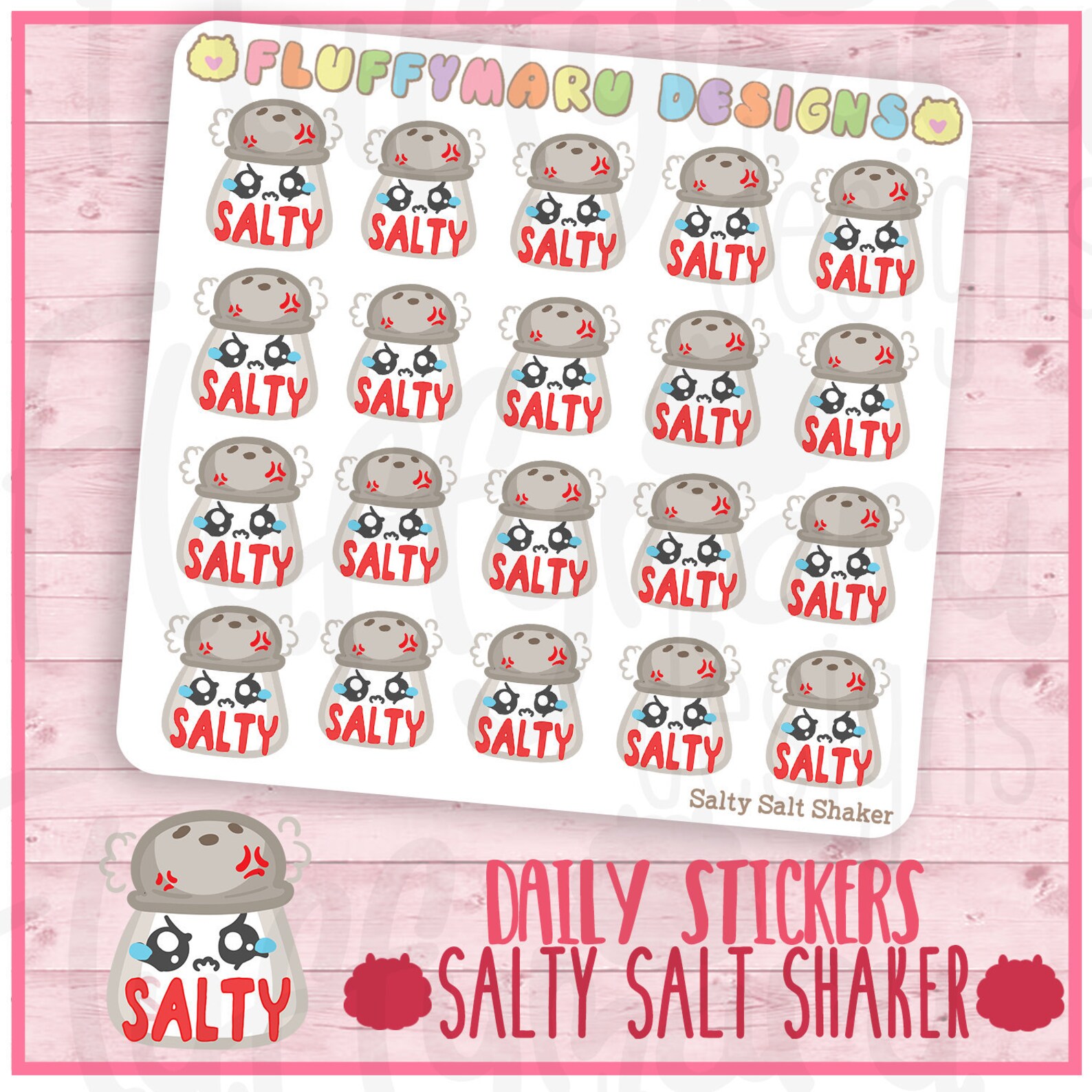 Salty Salt Planner Stickers Cute Stickers for Erin Condren | Etsy