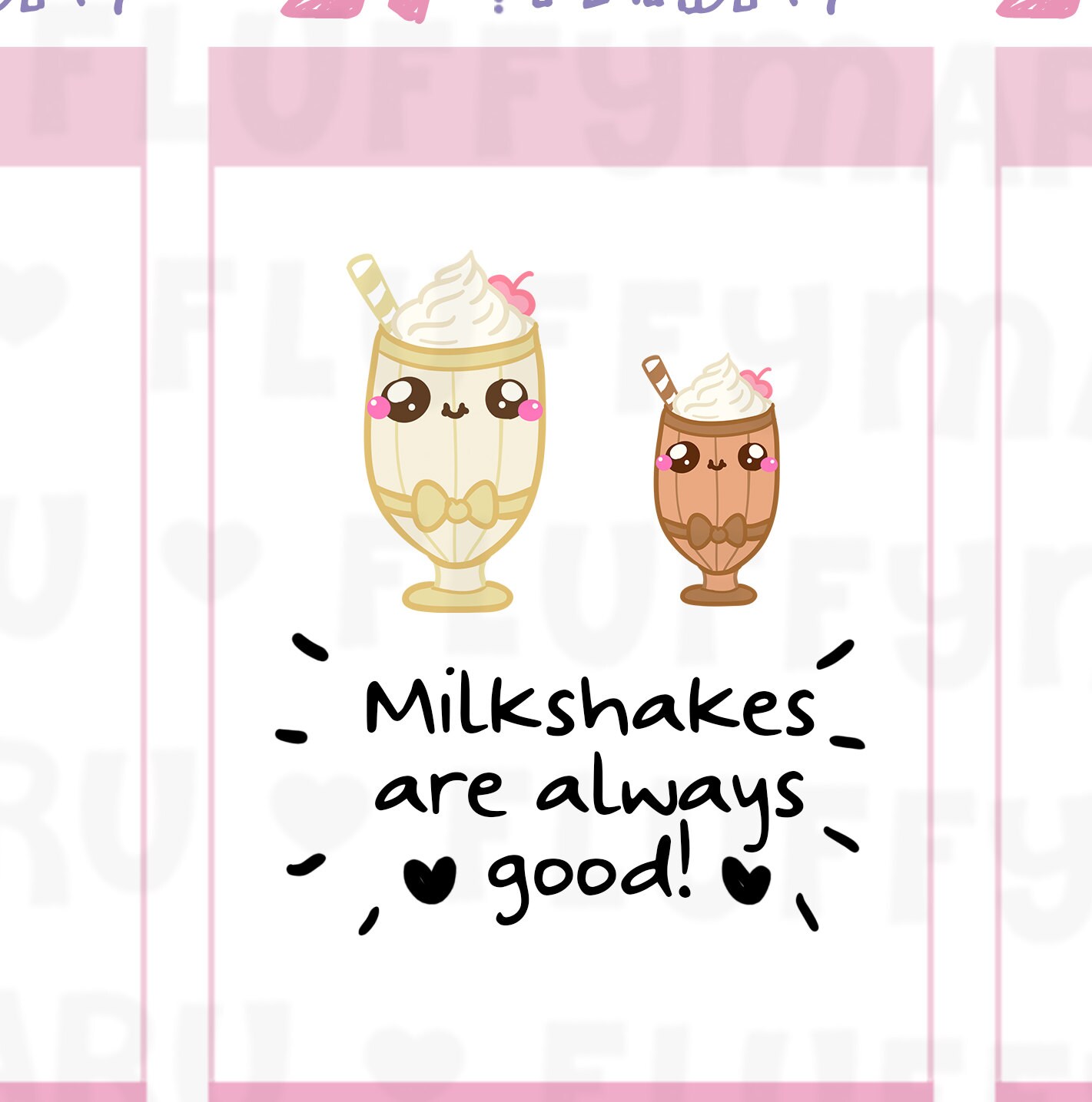 Milkshake Planner Stickers Cute Stickers for Erin Condren | Etsy