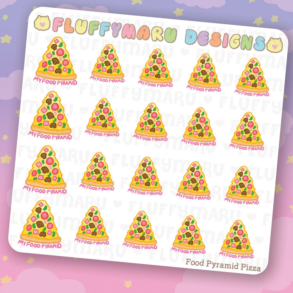 Food Pyramid Pizza Planner Stickers Cute Stickers for Erin | Etsy