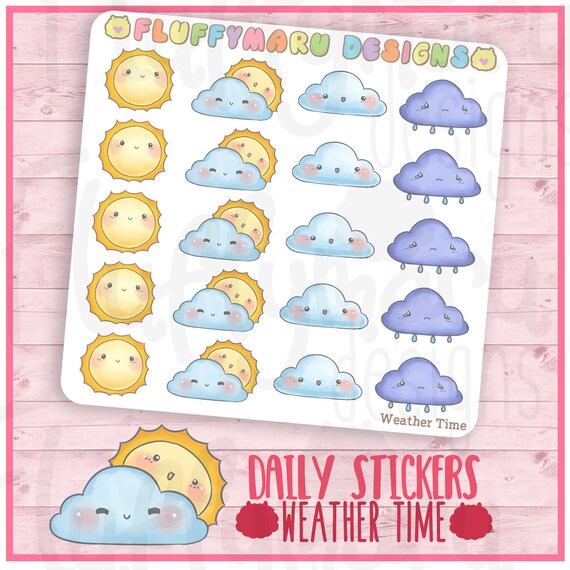 Weather Forecast Planner Stickers Cute Stickers for Erin | Etsy