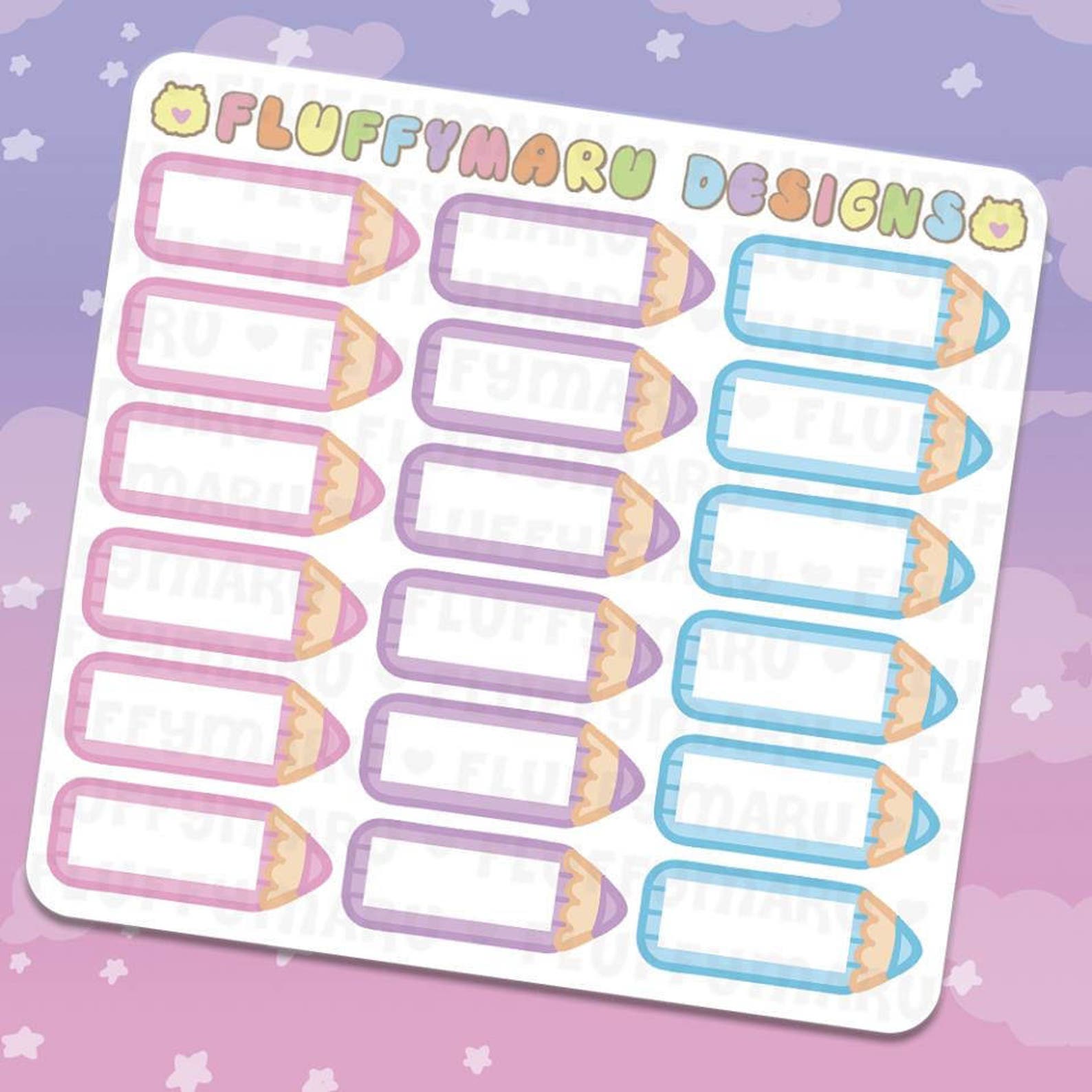 School Work Pencil Reminder Planner Stickers Cute Stickers | Etsy