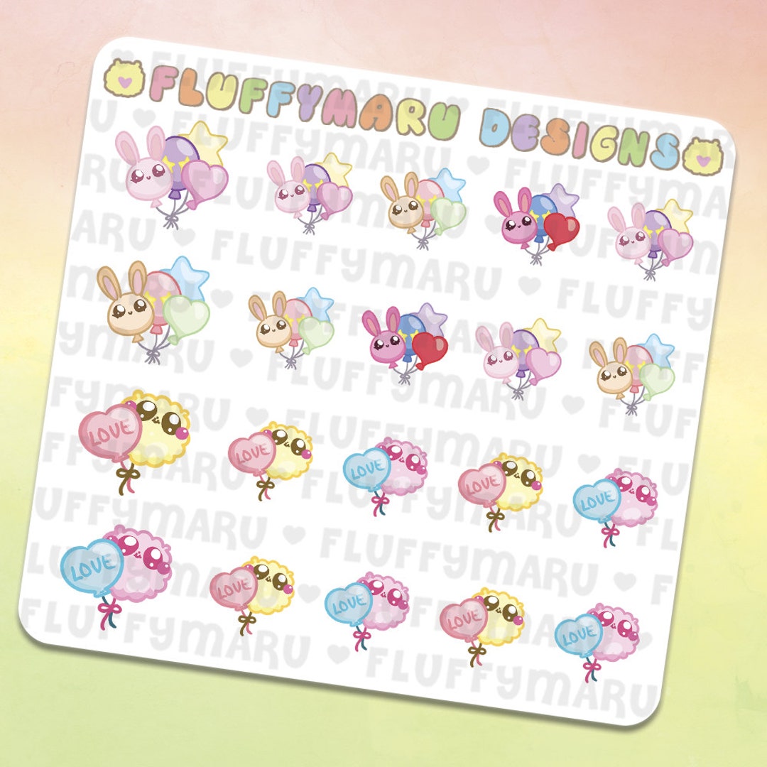 Balloon Party Deco Sticker Set Planner Stickers, Cute Stickers for Erin ...