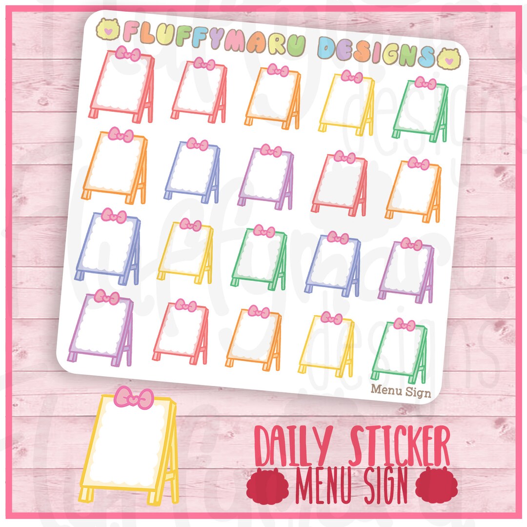 Menu Sign || Planner Stickers, Cute Stickers for Erin Condren (ECLP ...