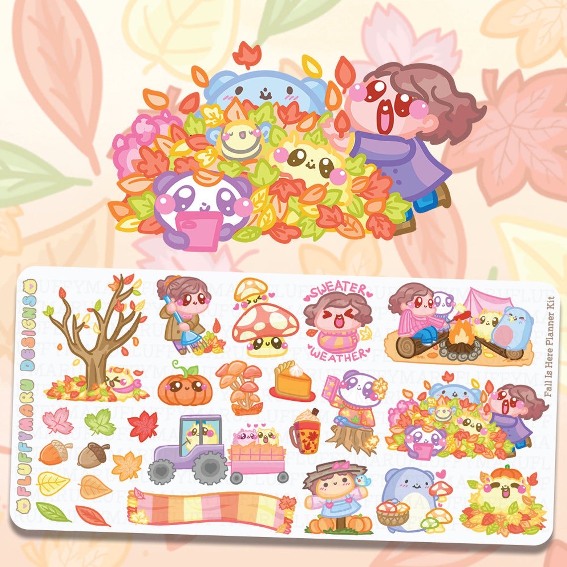 Fall is Here Planner Kit Planner Stickers Cute Stickers | Etsy