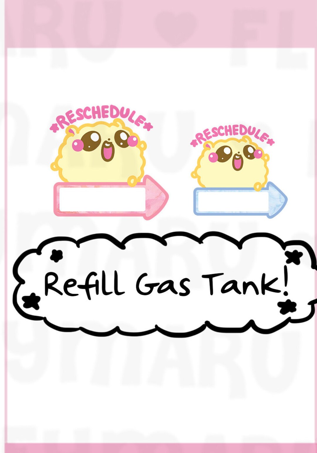 Reschedule Fluffymaru || Planner Stickers, Cute Stickers for Erin ...