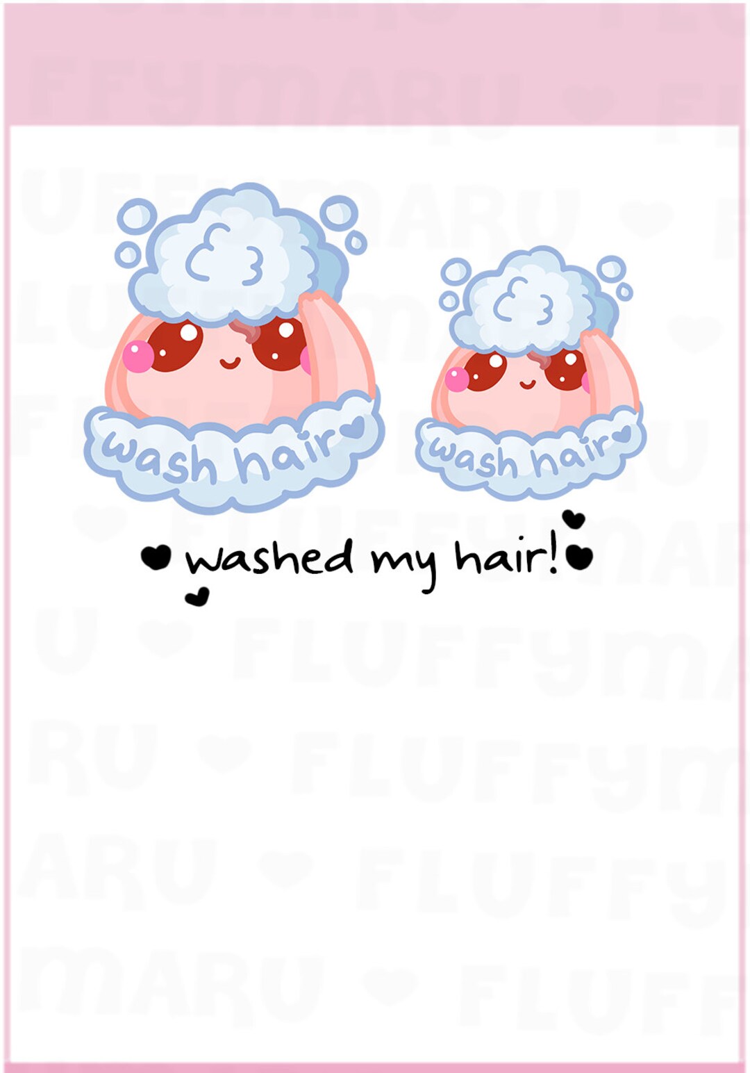 Wash Hair Time Sammie Planner Stickers, Cute Stickers for Erin Condren ...