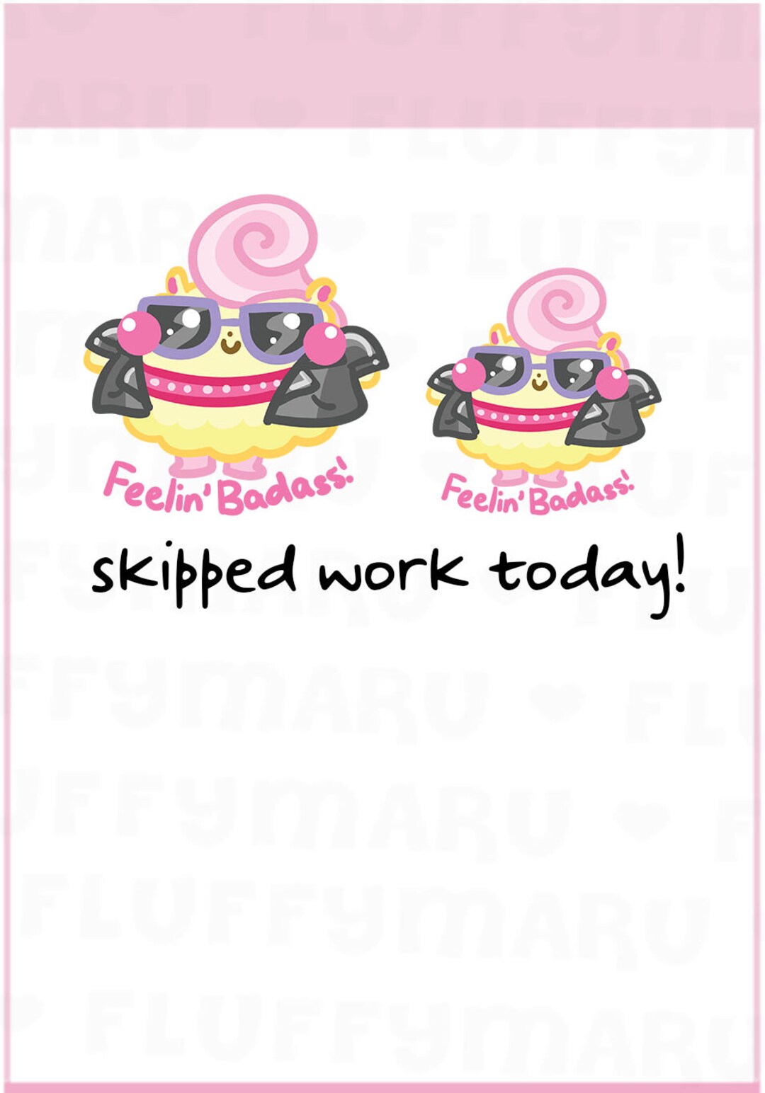 Badass Fluffymaru || Planner Stickers, Cute Stickers for Erin Condren ...