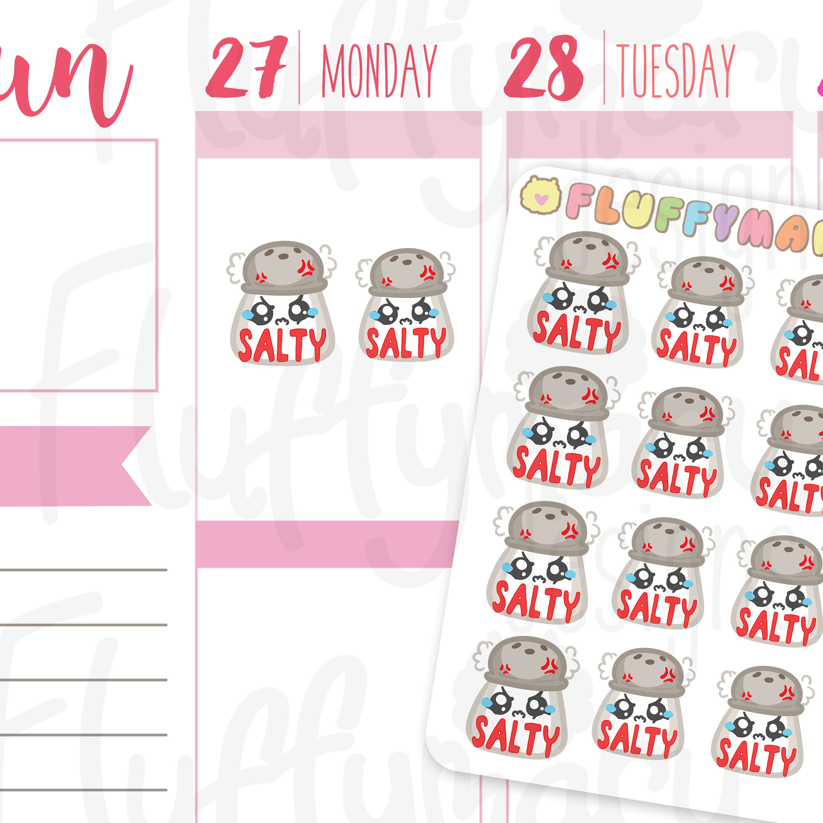 Salty Salt Planner Stickers Cute Stickers for Erin Condren | Etsy
